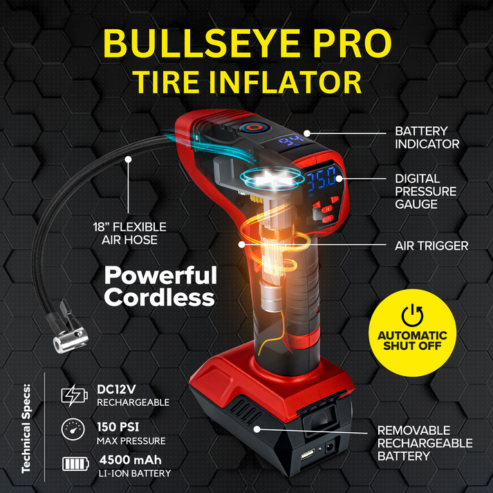 Bullseye Pro Portable Tire Inflator For Car, Bike, and More | Shop Now ...